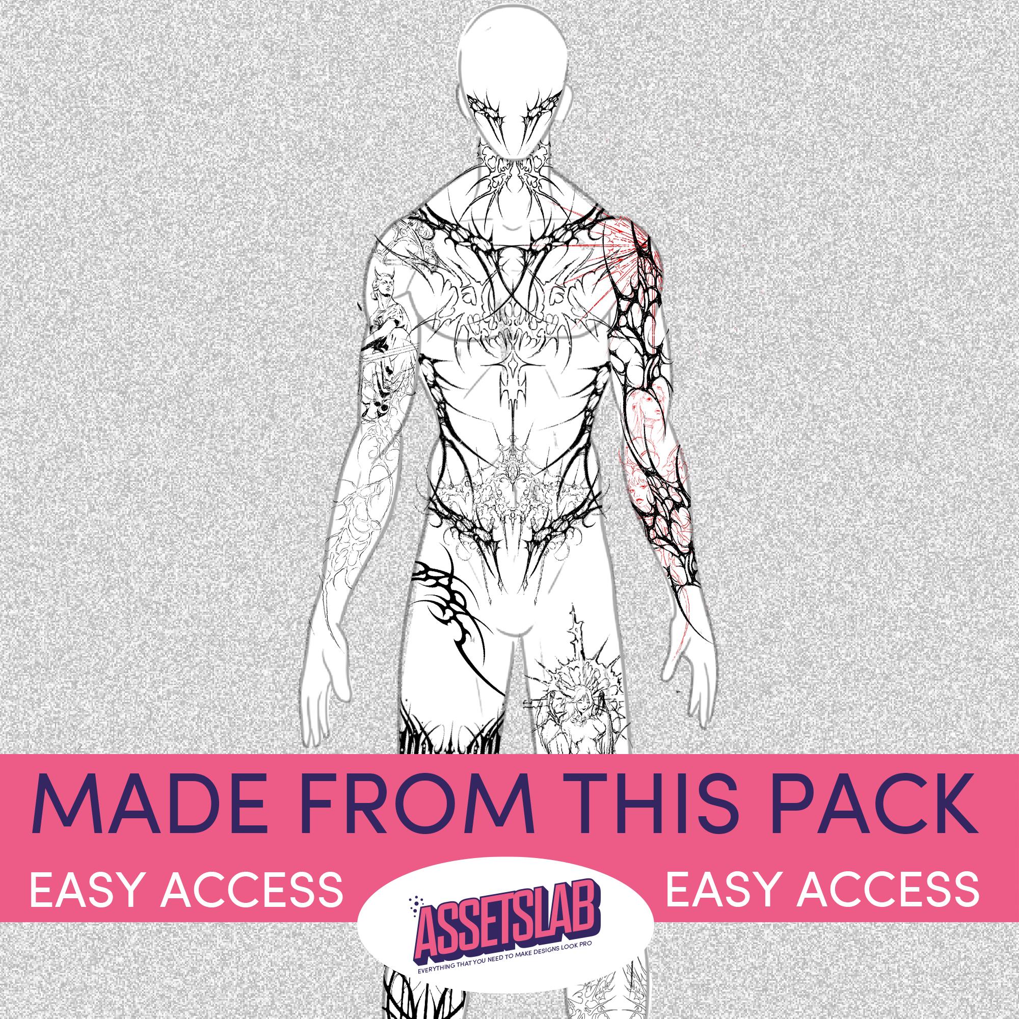 59 Cybersigilism Neotribal Procreate Brushes for Tattoo Artists ...