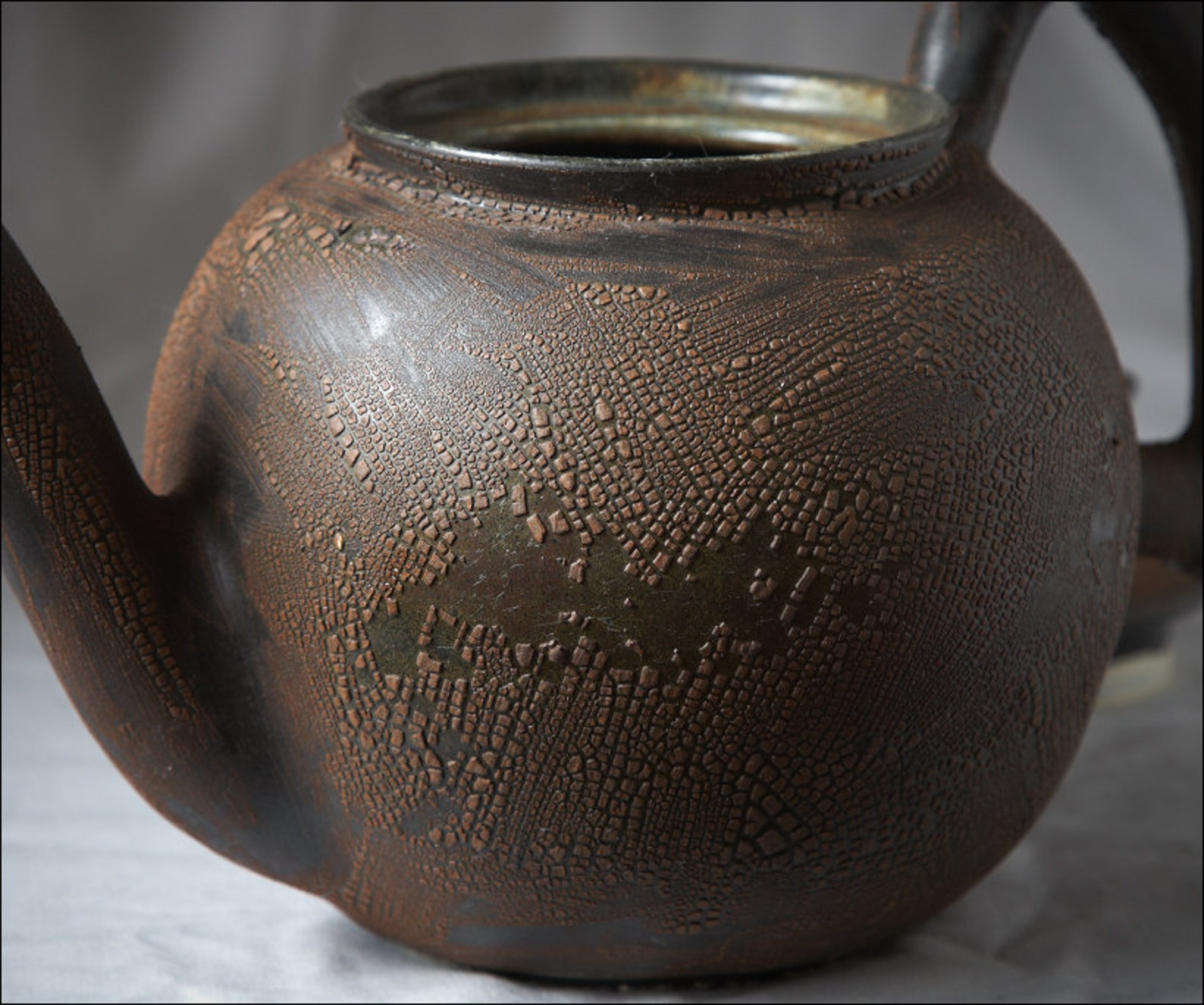 Textured Teapot in Brown - Original Ceramic Art by Artist Boris Vitlin ...