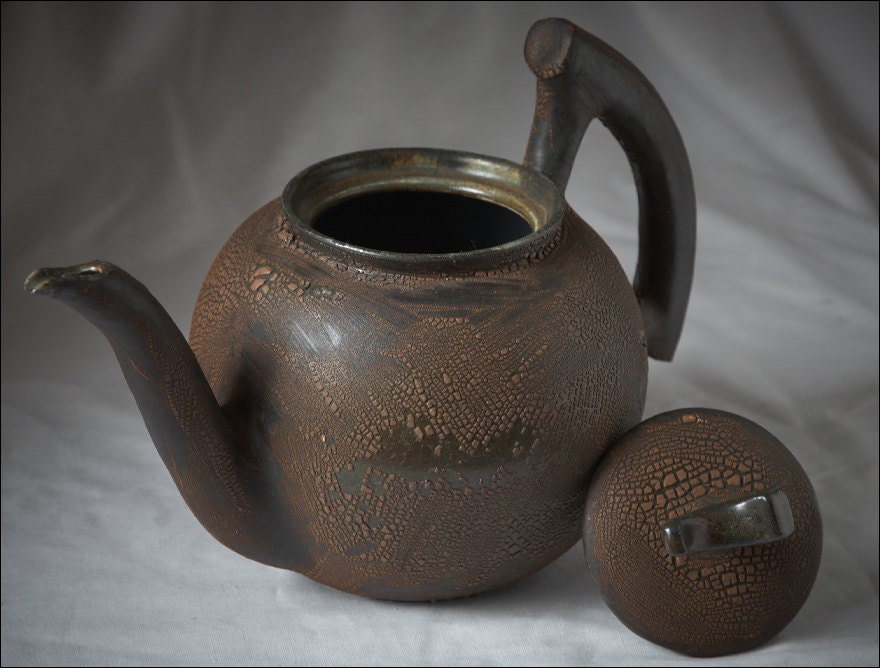 Textured Teapot in Brown Original Ceramic Art by Artist - Etsy