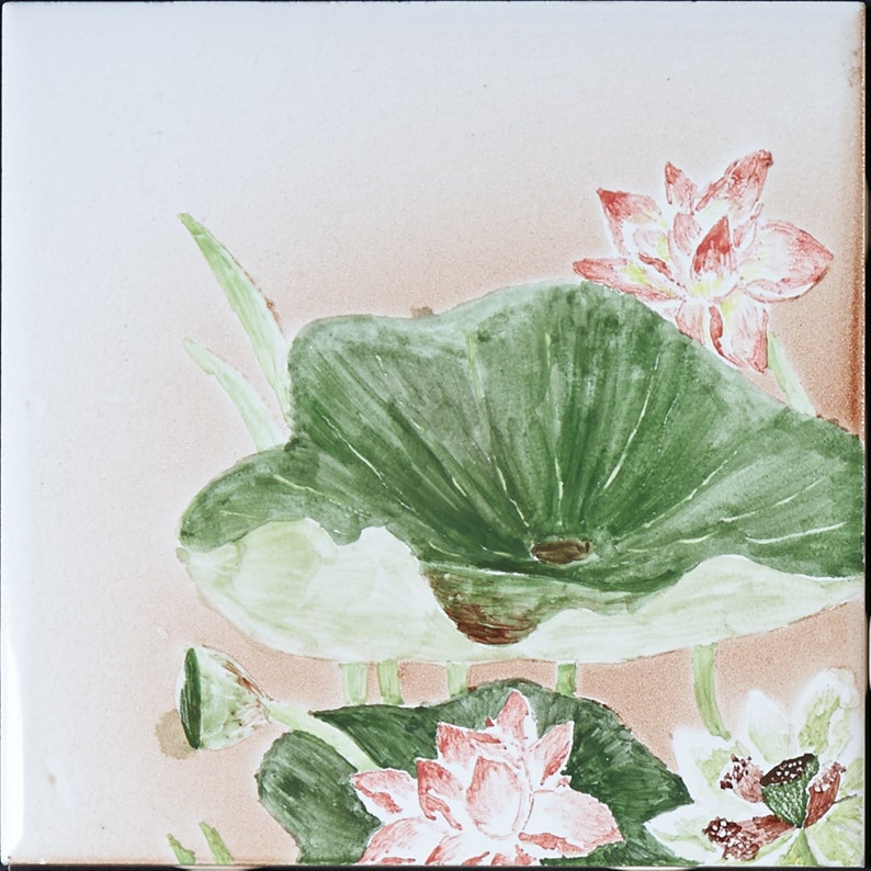 Water Lilies - Hand Painted Ceramic Tiles Mural by Artist Boris Vitlin ...