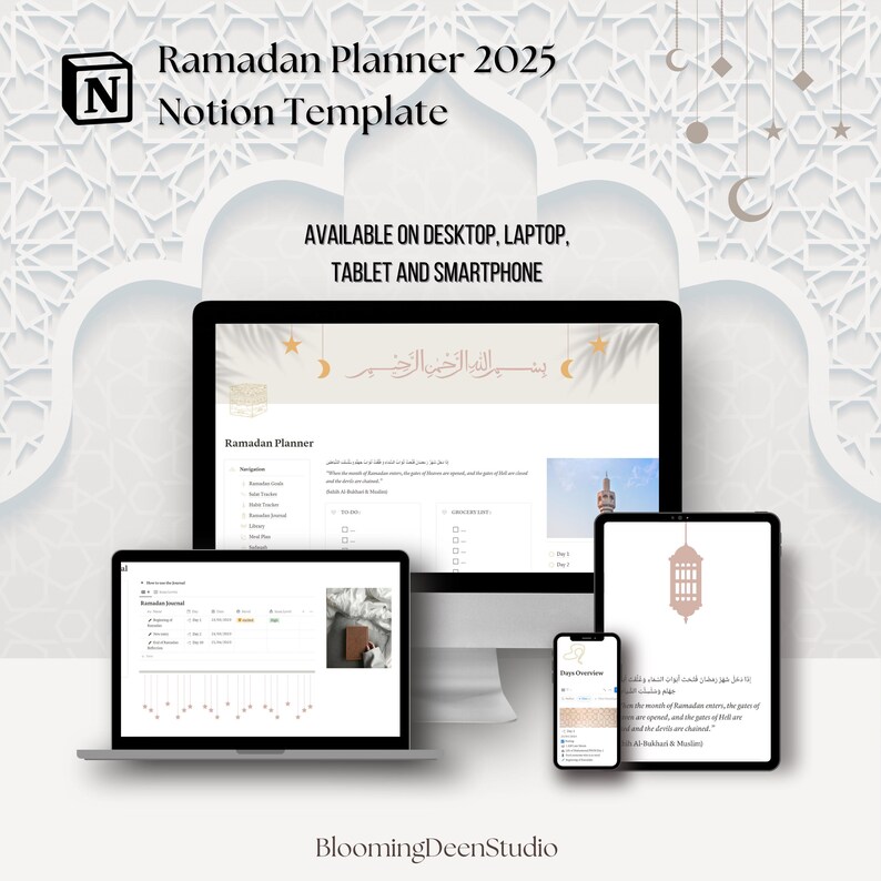 Ramadan Planner Notion Template 2026 (reusable) - With Daily Trackers ...