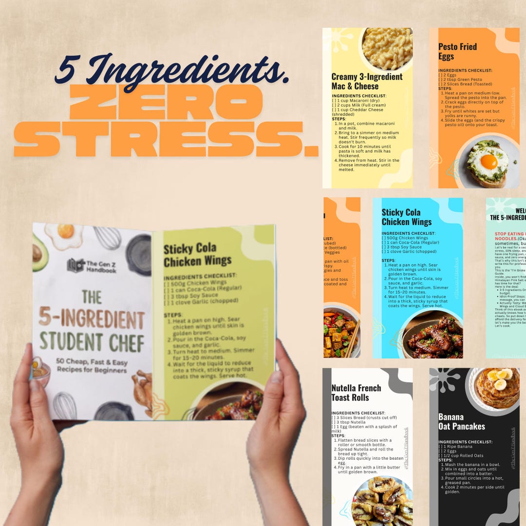 The 5-ingredient Student Chef Cookbook | Easy College Meals PDF ...