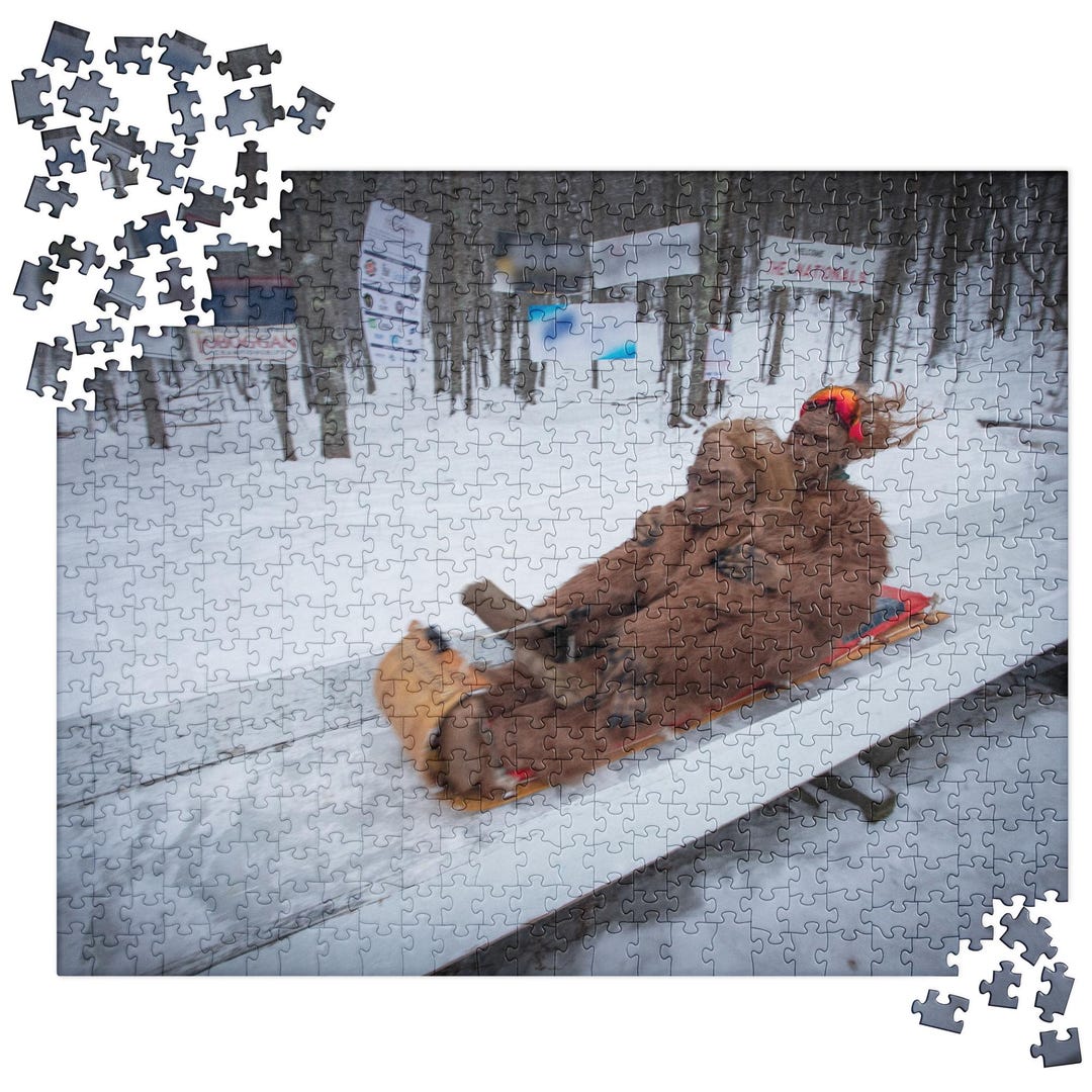 Bigfoot, Sasquatch, Yeti Jigsaw Puzzle - Screamin' on the Toboggan! - Etsy