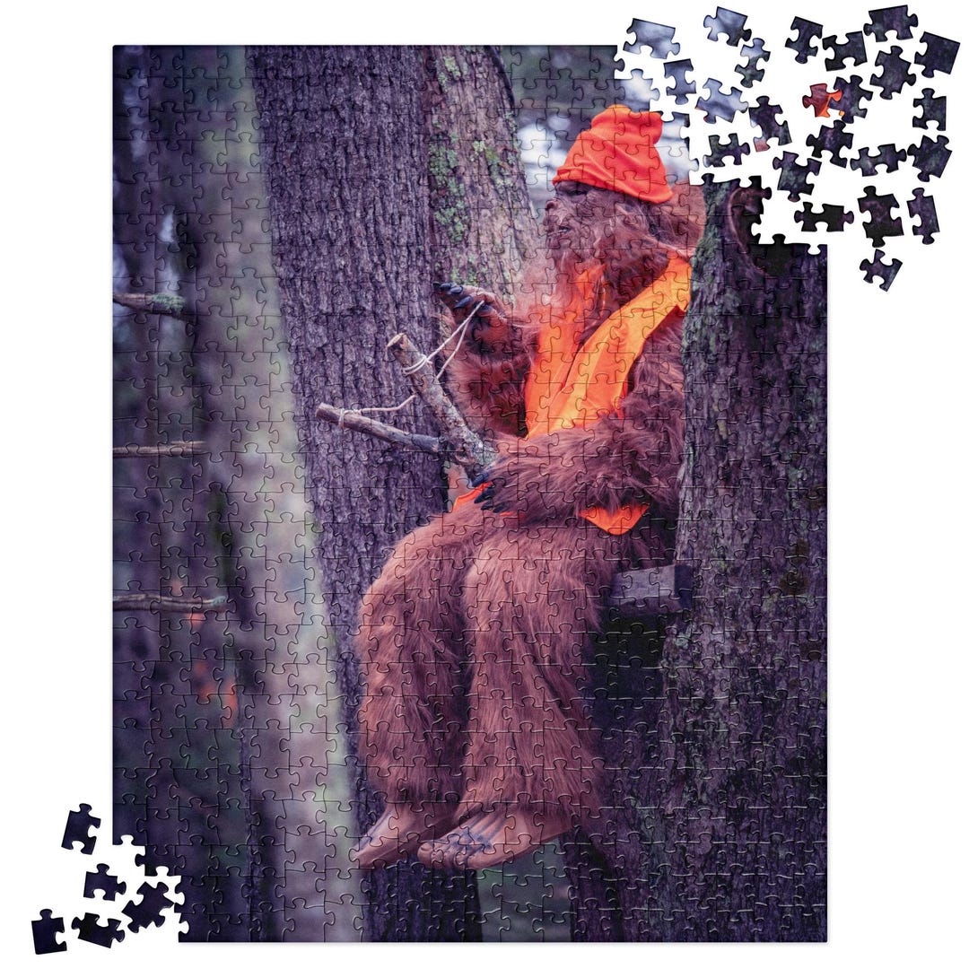 Bigfoot Sasquatch Yeti Jigsaw Puzzle - Goin' Huntin' - Etsy