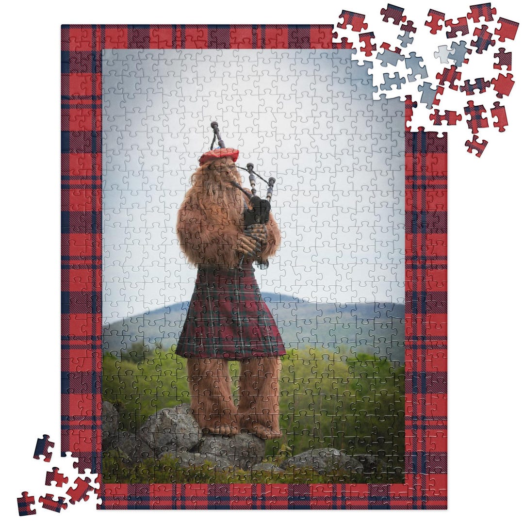 Bigfoot Sasquatch Yeti Jigsaw Puzzle Playing Bagpipes - Etsy