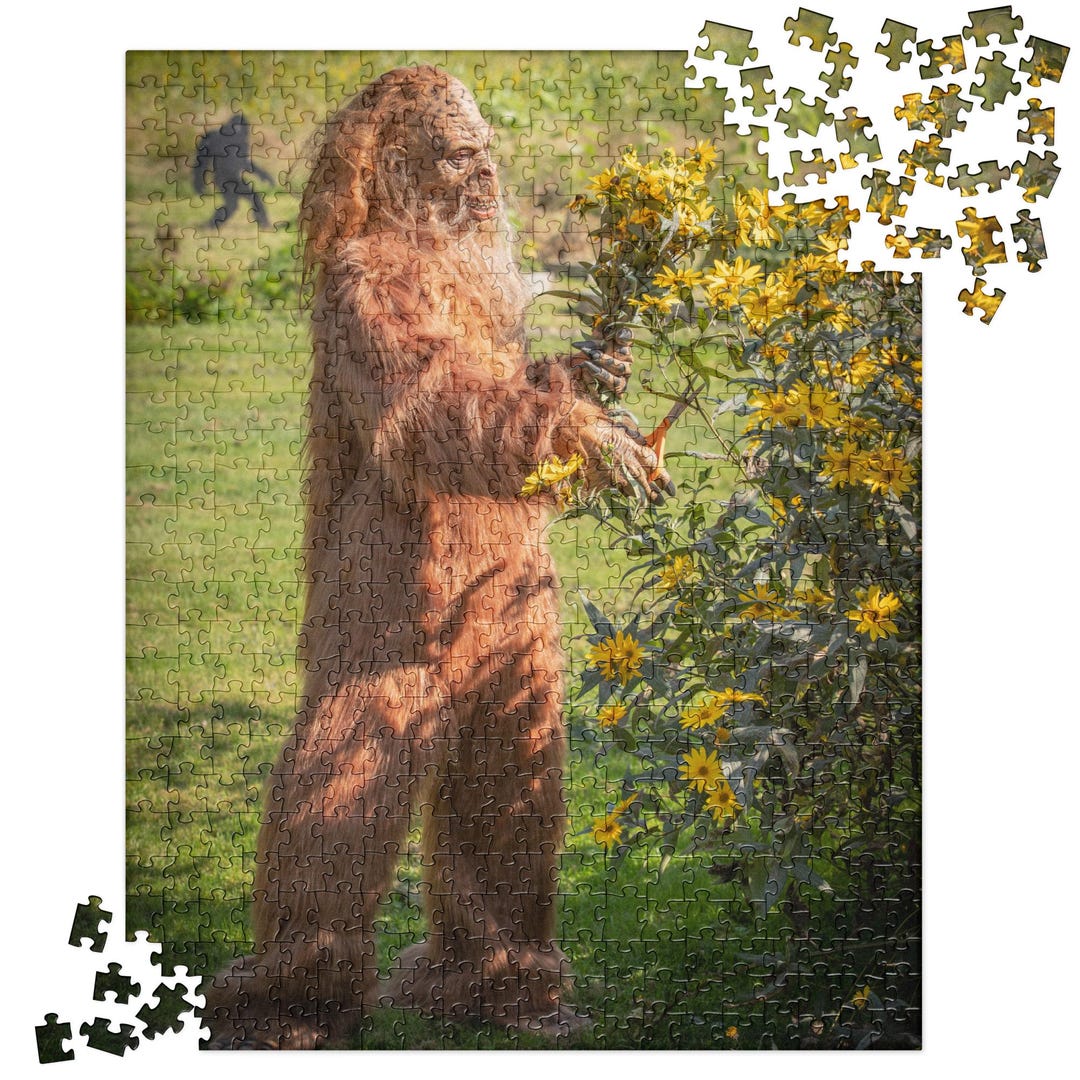 Bigfoot Sasquatch Yeti Jigsaw Puzzle Picking Flowers - Etsy