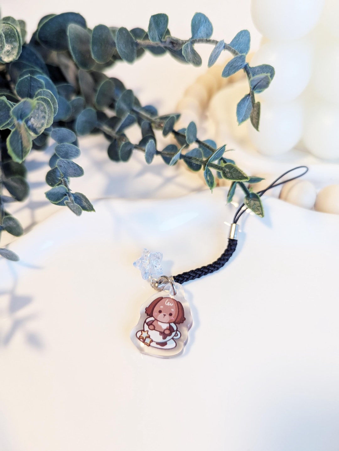 Cute Puppy Dog Cafe Coffee Cup Phone Charm, Cockapoo Doodle Poodle Dog ...