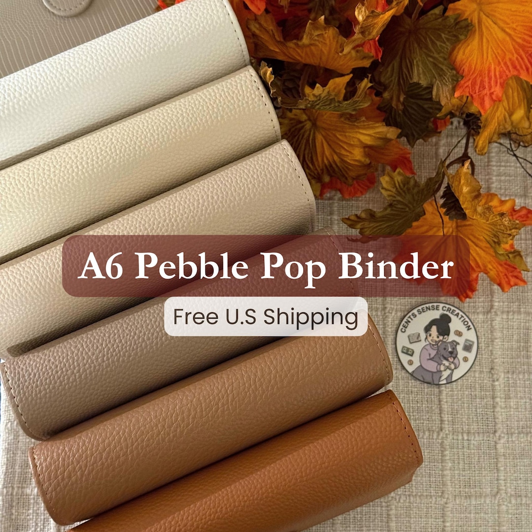 The Pebble Pop Collection A6 Binder - Pebble Vegan Leather Budget ...