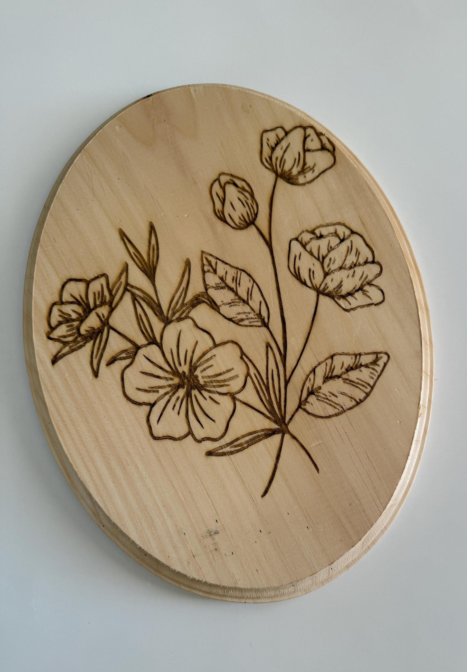 Floral Wall Decor Wood Sign Custom Flower Design Round Wall Hanging ...