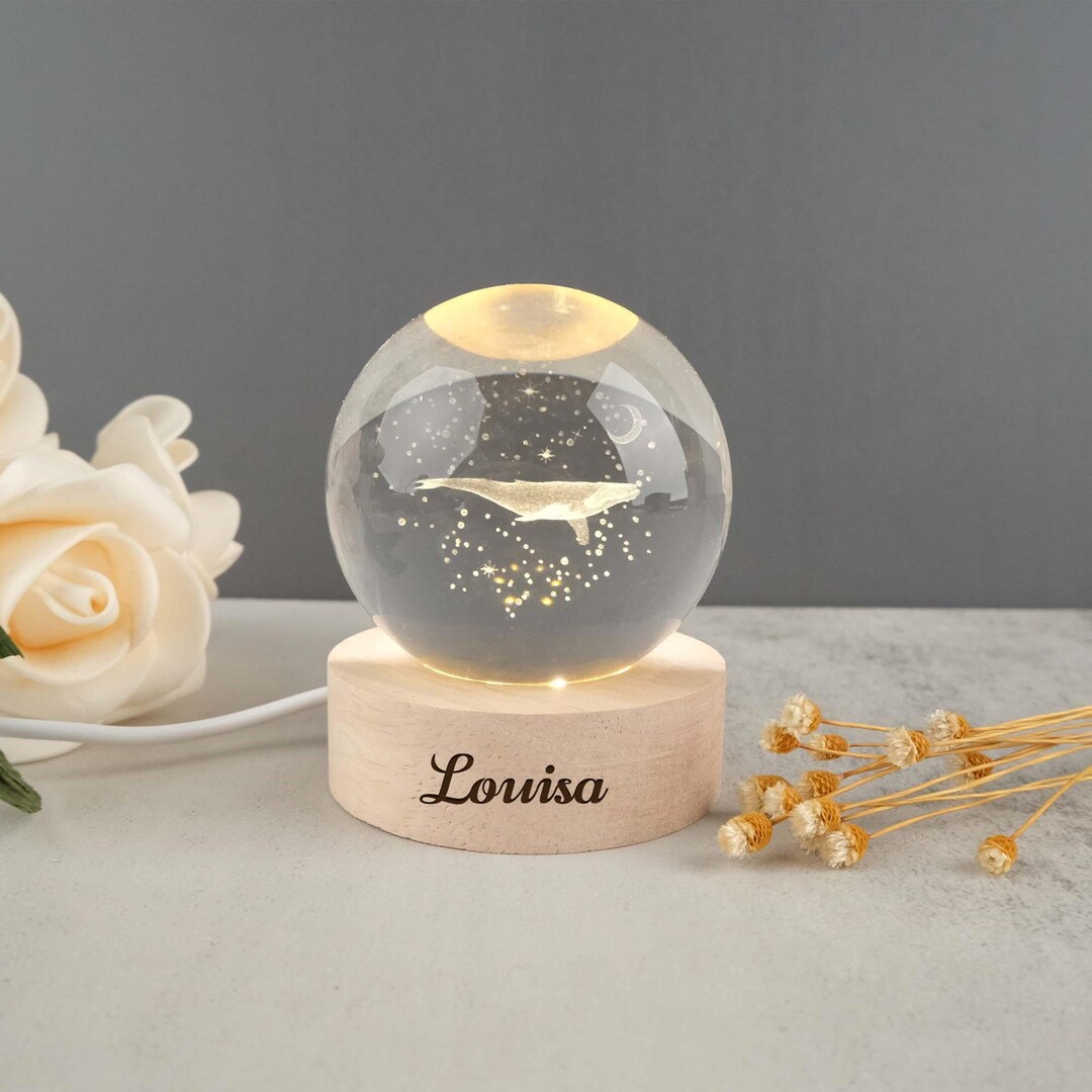 Crystal Ball Desk Lamp, 3d Crystal Ball Night, Custom Crystal Lamp ...
