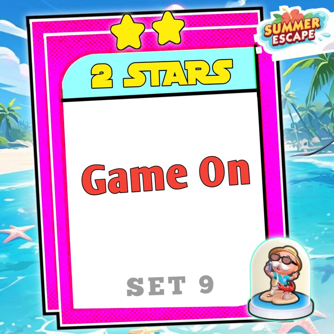 Monopoly_go - Game on - Sticker 2 Stars - Set 9 New Album Summer Escape ...