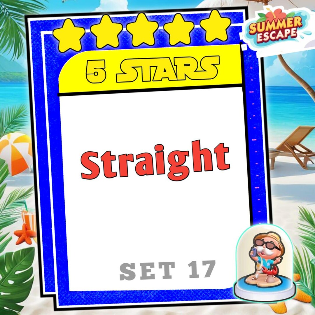 Monopoly_go STRAIGHT - 5-star Sticker - Set 17 -newalbum Summer Escape ...