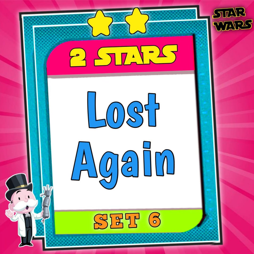 Monopoly_go - Lost Again - Sticker 2 Star - Set 6 New Album !!! - Etsy