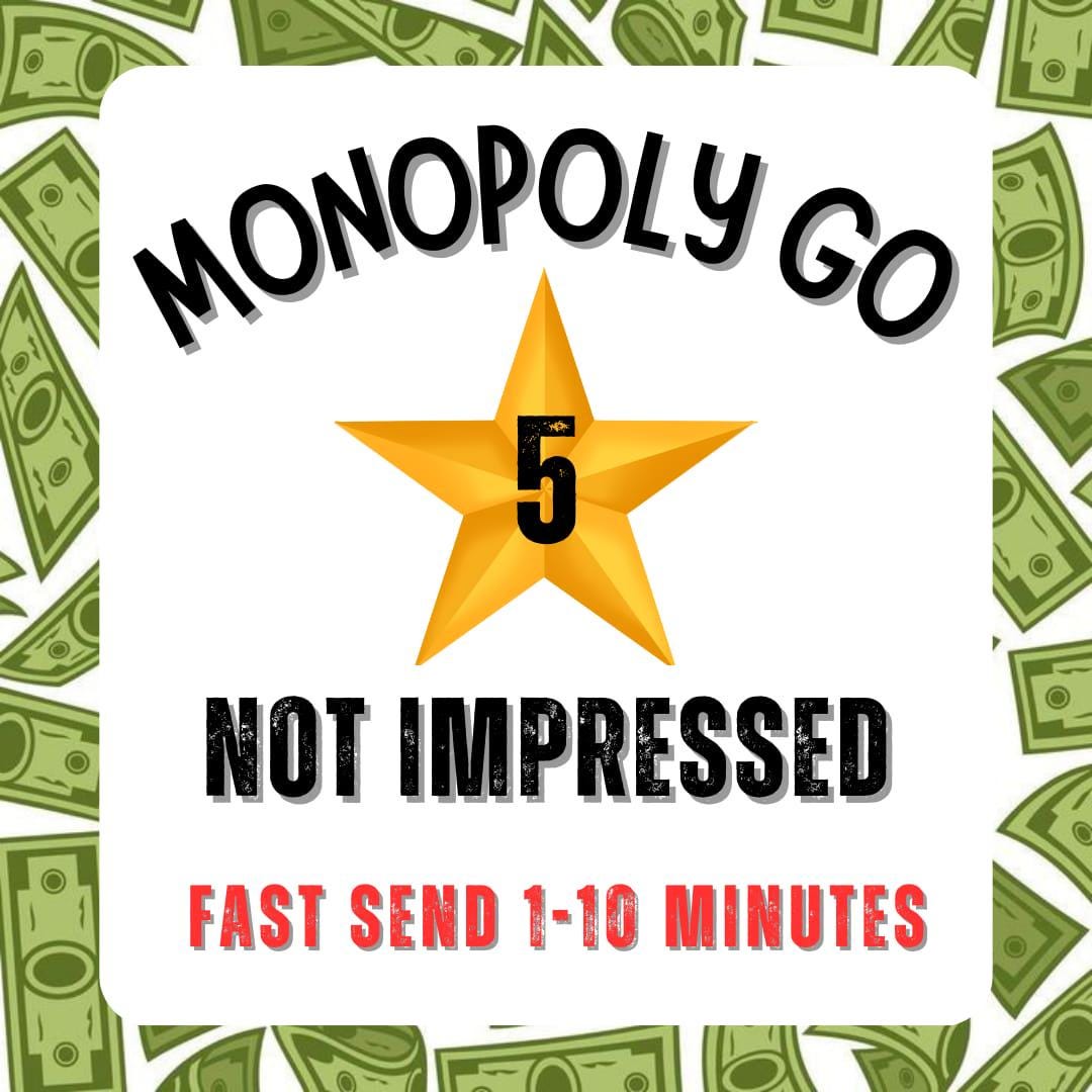 Monopoly_go 5 Star Sticker Not Impressed Set 16 - Etsy
