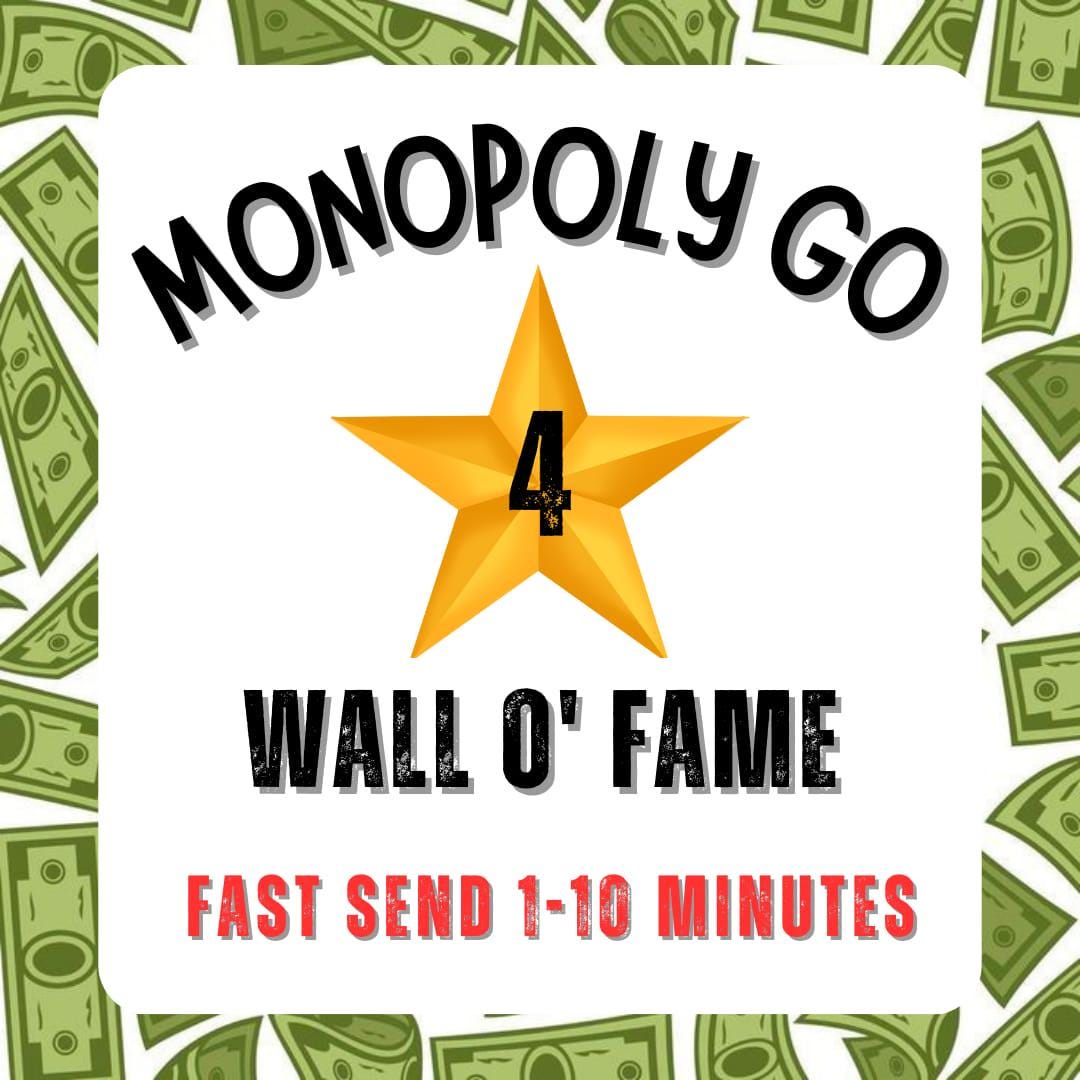 Monopoly_go 4 Star Sticker Wall O' Fame Set 9 - Etsy