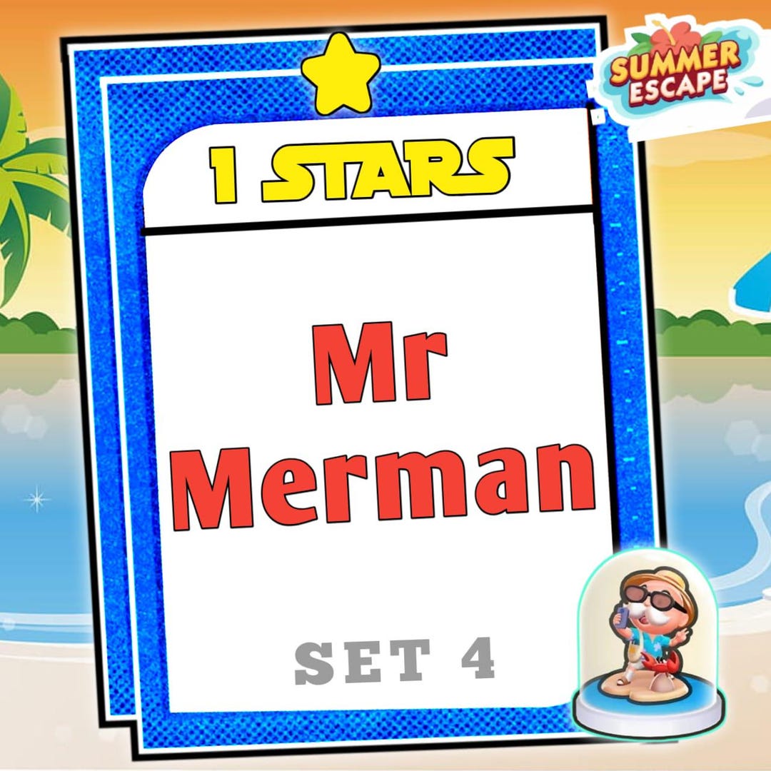 Monopoly_go - MR MERMAN - Sticker 1 Star - Set 4 New Album !!! Summer ...