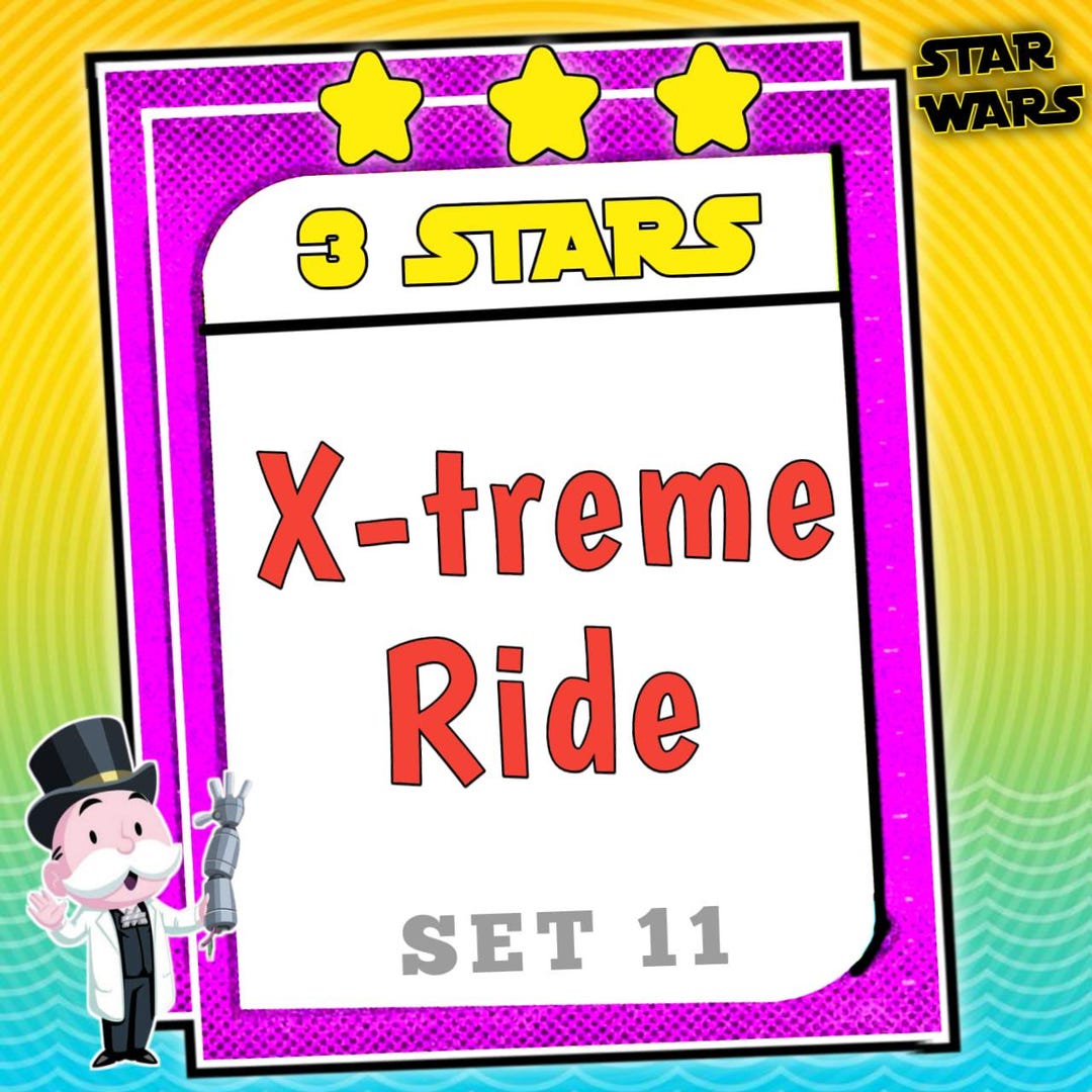 Monopoly_go 3 Star Sticker - X-treme Ride - SET 11 New Album !!! - Etsy