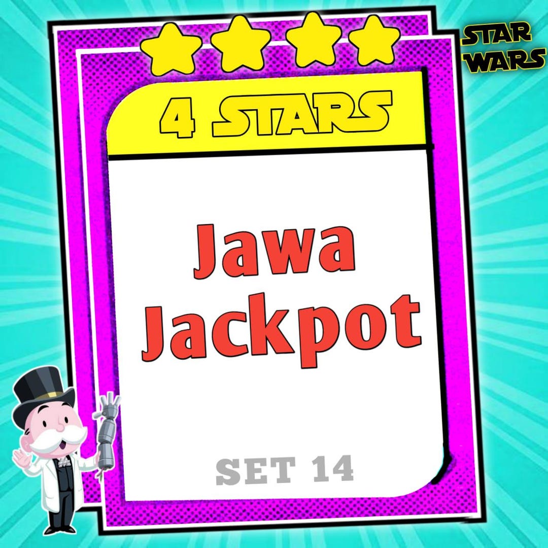 Monopoly_go 4 Star Sticker - Jawa Jackpot - Set 14 New !!! - Etsy