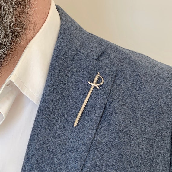 Sword Pin Silver Sword Brooch Weaponry Jewelry Silver Sword - Etsy