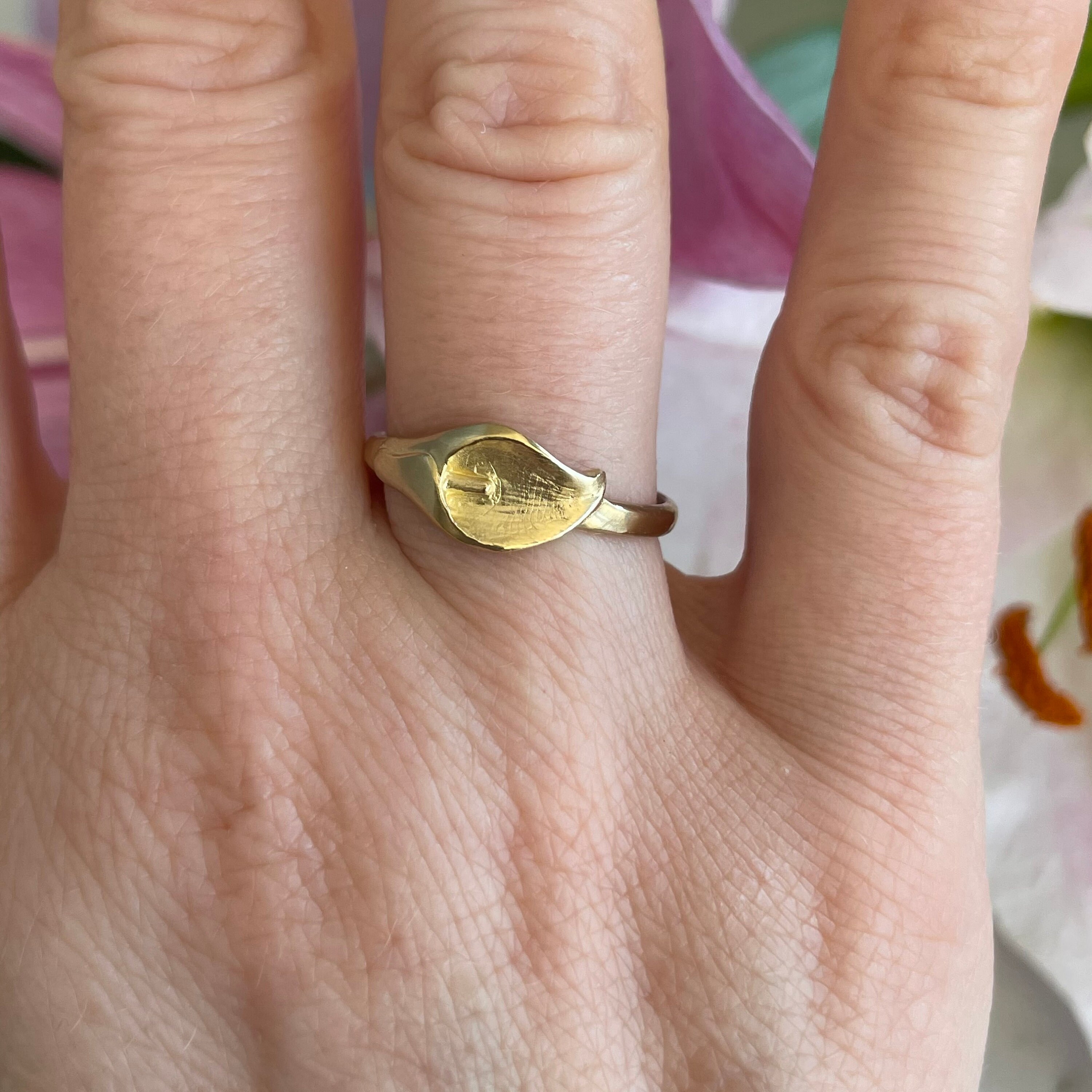 Gold Calla Lily Ring 10k Yellow Calla Lily Band Floral RIng - Etsy ...
