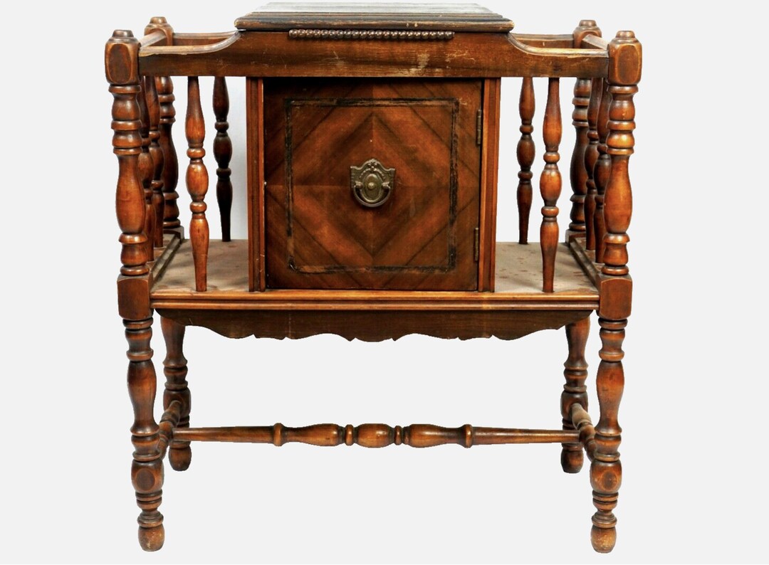Antique Spool Leg Cabinet: Flemish Scroll Nightstand - Etsy
