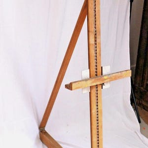 1940's Vintage Solid Oak Folding Art Easel Vertical Table Display Stand ...