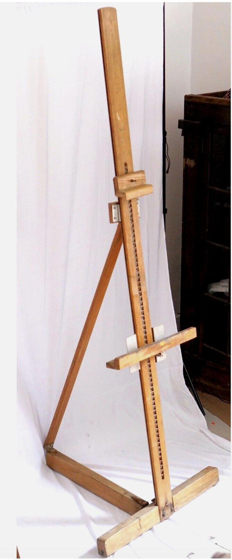 1940's Vintage Solid Oak Folding Art Easel Vertical Table Display Stand ...