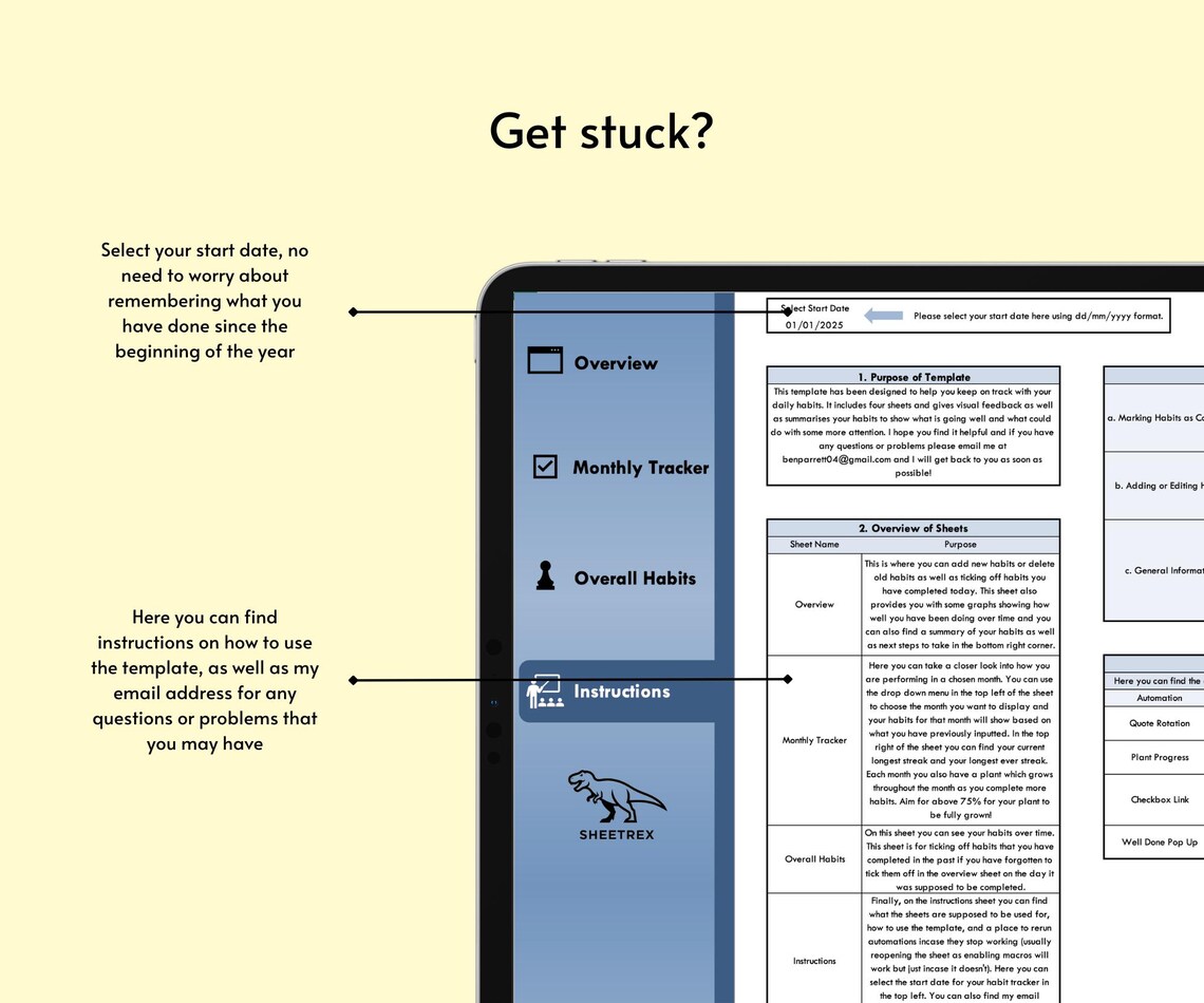 Automated Habit Tracker Excel Template – Daily Routine/goal Planner ...