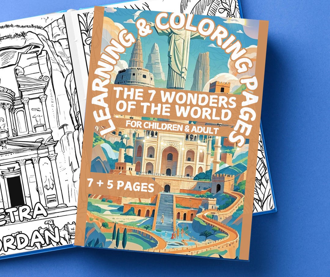Learning & Coloring Pages for Children and Adult, the 7 Wonders of the ...