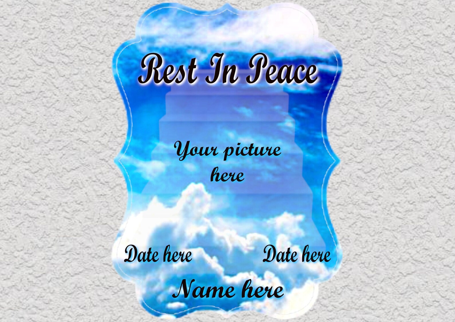 RIP Shirt Template | Stairway to Heaven | Memorial Template | Rip Png ...