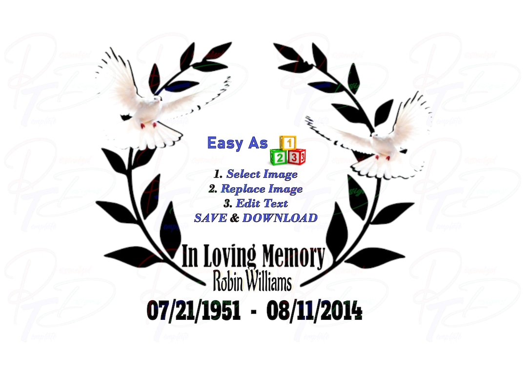In Loving Memory Template Sublimation Dtf Dtg Digital Download Etsy