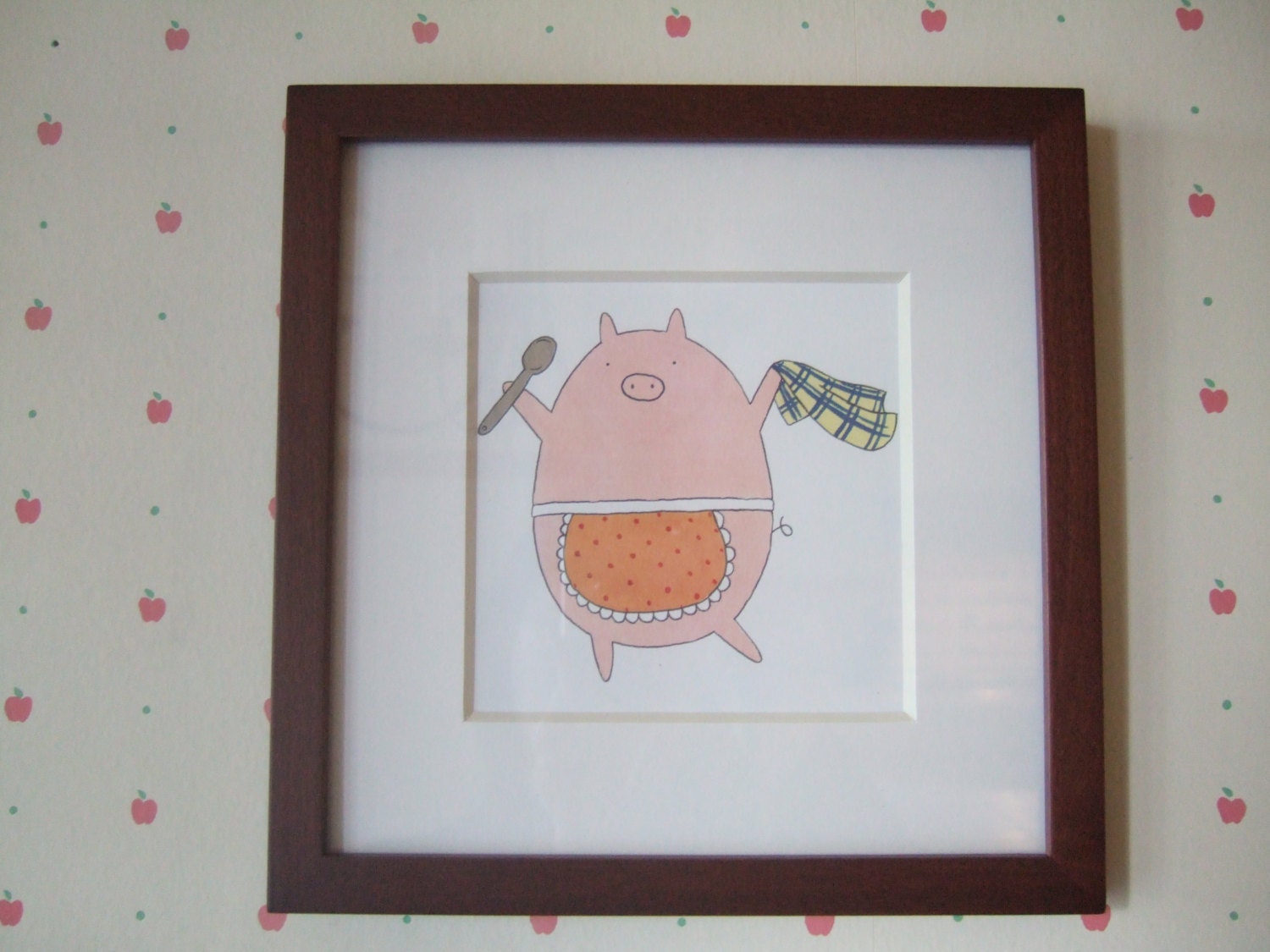 Kitchen Pig Art Print Cute Pig Kitchen Art Small Art - Etsy