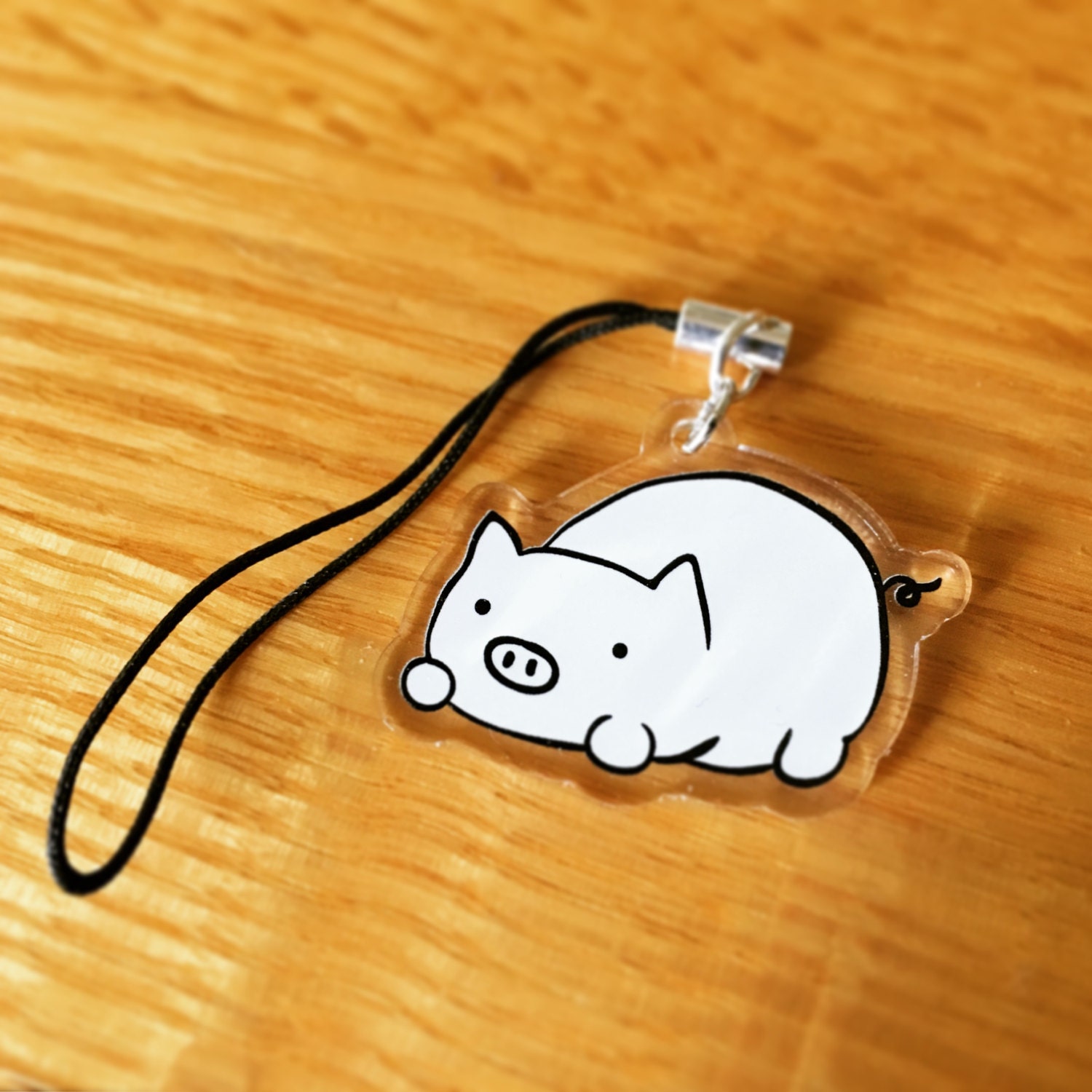 Cute Sneaky Pig Phone Charm - Cell Phone Zipper Charm - Cute Accessory ...