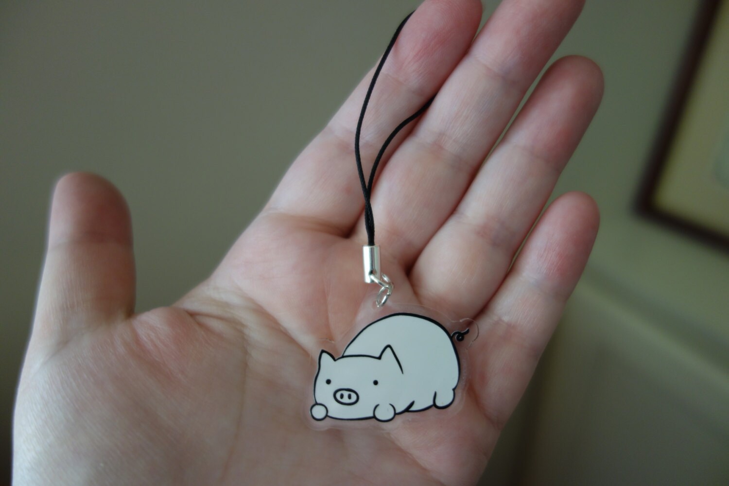 Cute Sneaky Pig Phone Charm - Cell Phone Zipper Charm - Cute Accessory ...