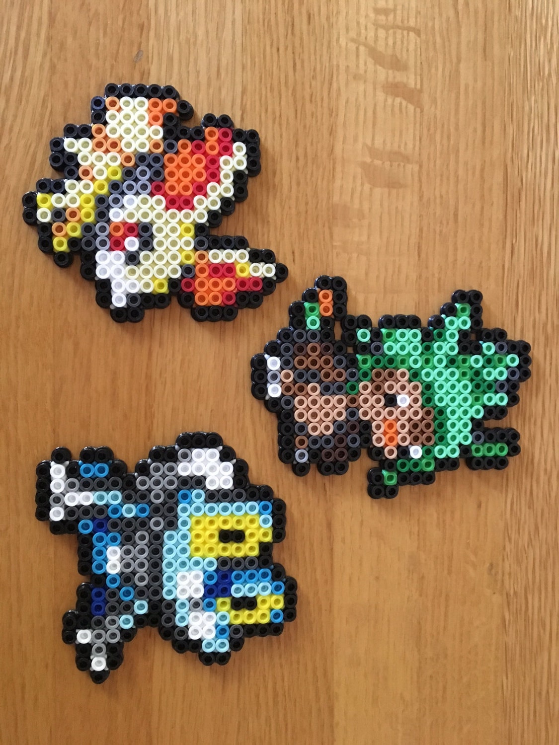Generation Six Pokemon Starters Perler Beads - Chespin - Froakie ...