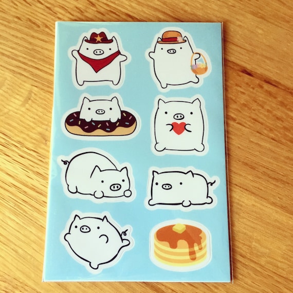 Cute Assorted Pig Sticker Sheet Cute Animal Stickers Pig | Etsy