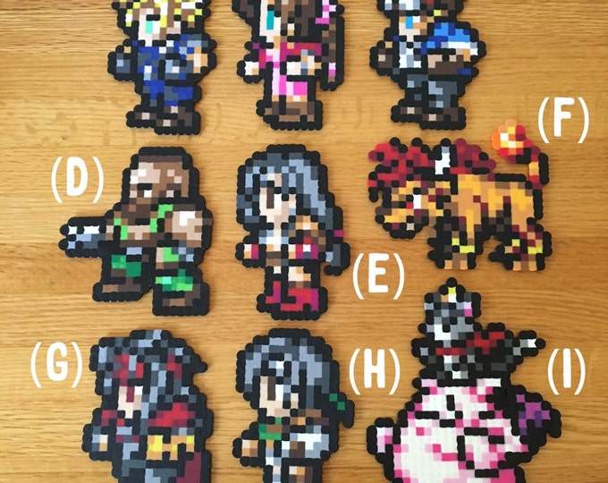 Final Fantasy VII: Perler Bead Sprites Cloud, Aerith, Sephiroth, Etc ...