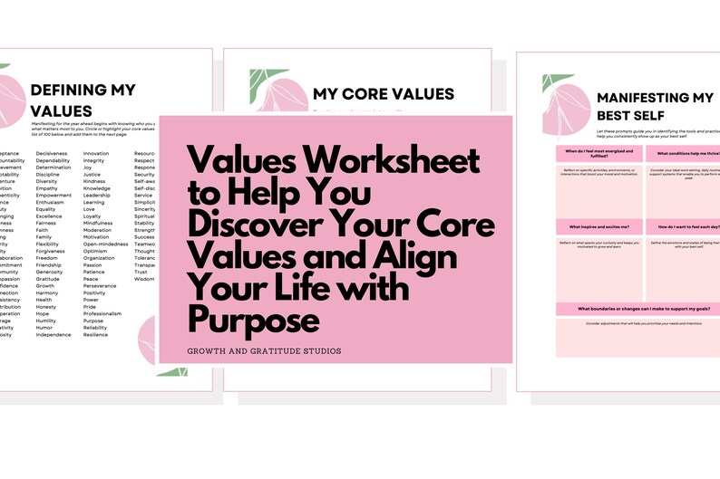 Values Worksheet Discover Your Core Values and Align Your Life With ...