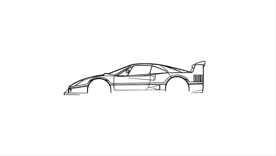 Ferrari F40 Wall Art Silhouette - Etsy