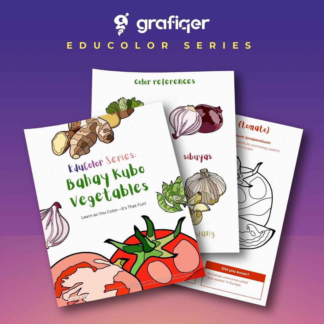 Educolor: Bahay Kubo Vegetables – Hand-drawn Informative Coloring Pages ...