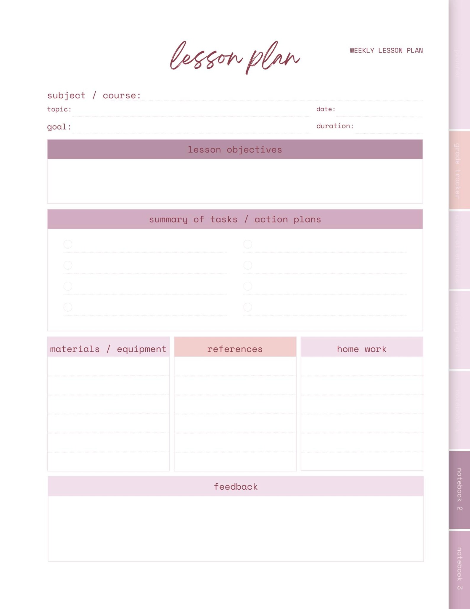 Teacher Planner: Lesson Plans, Assignments, Student Info - Etsy