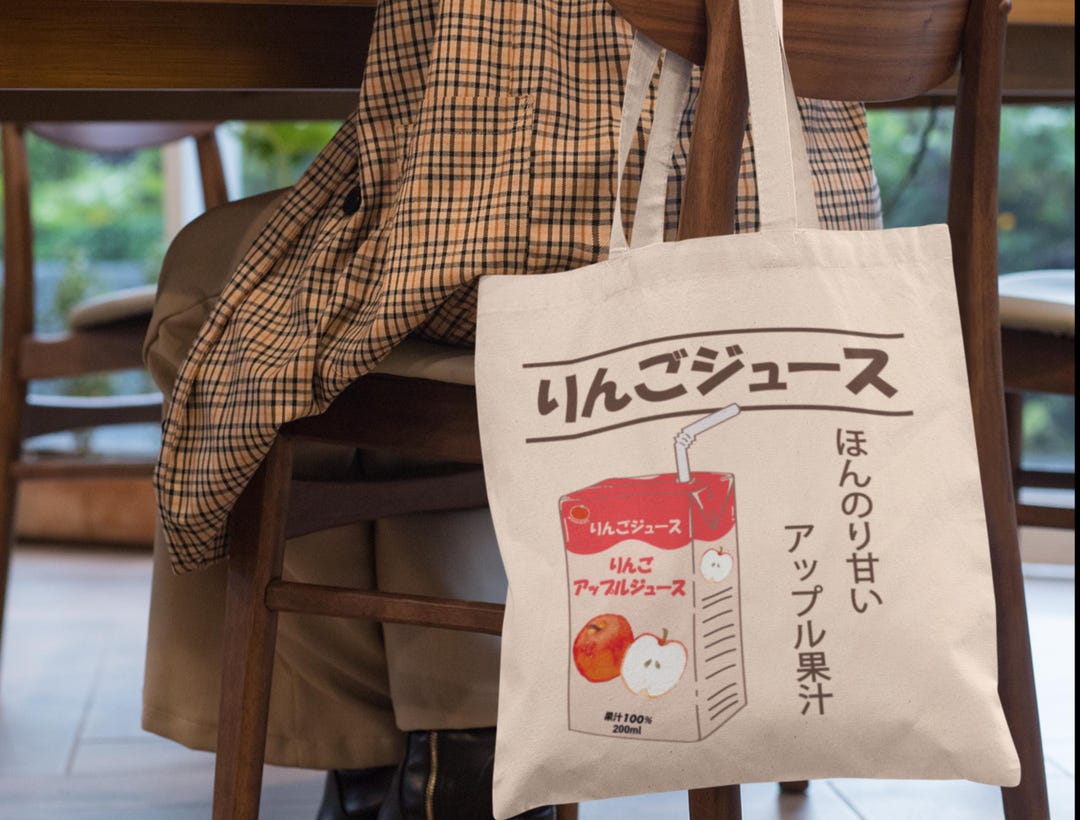 Ringo Apple Juice in Japan Art Cotton Canvas Tote Bag - Etsy