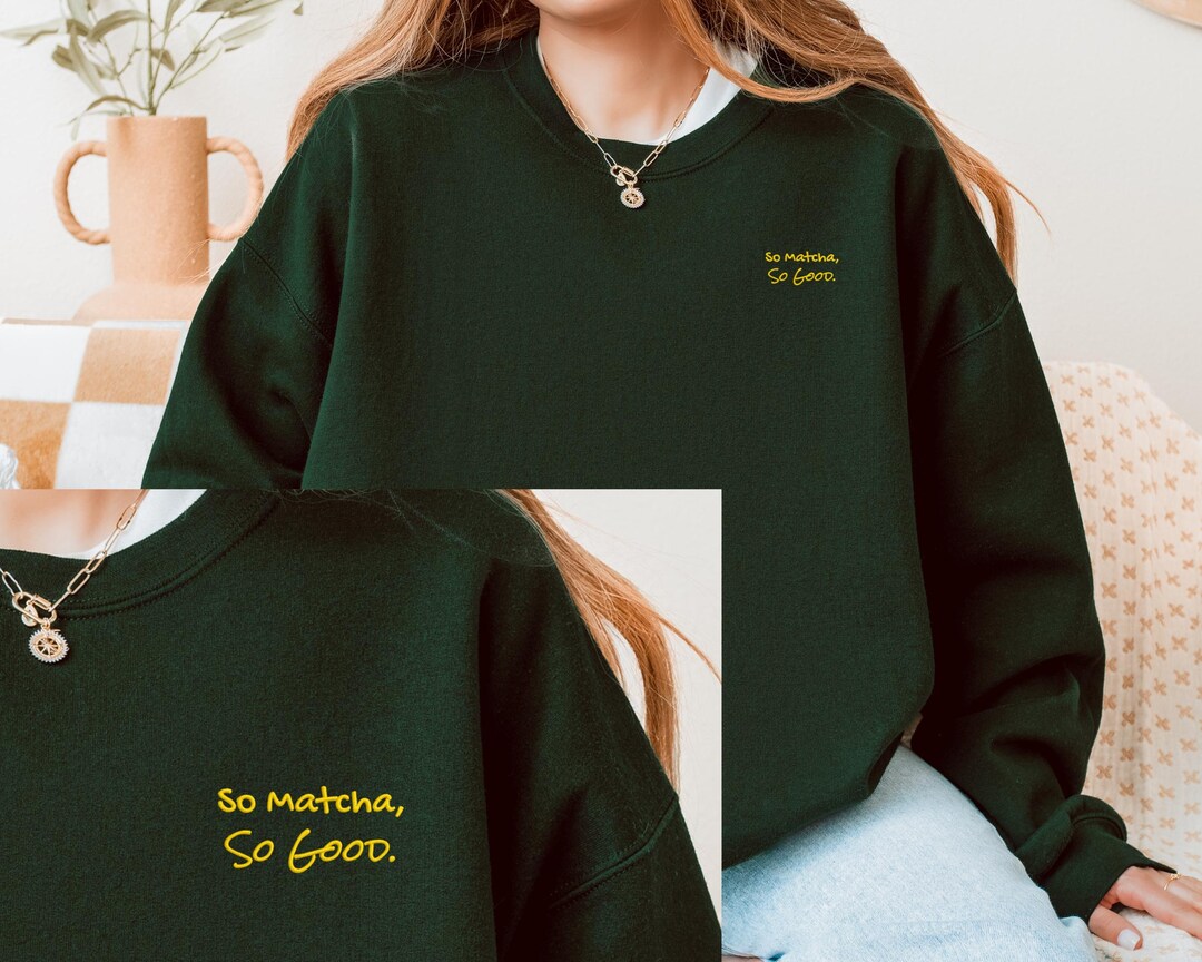Matcha Lover Embroidered Crewneck Sweatshirt, Unisex Pullover - Etsy 日本
