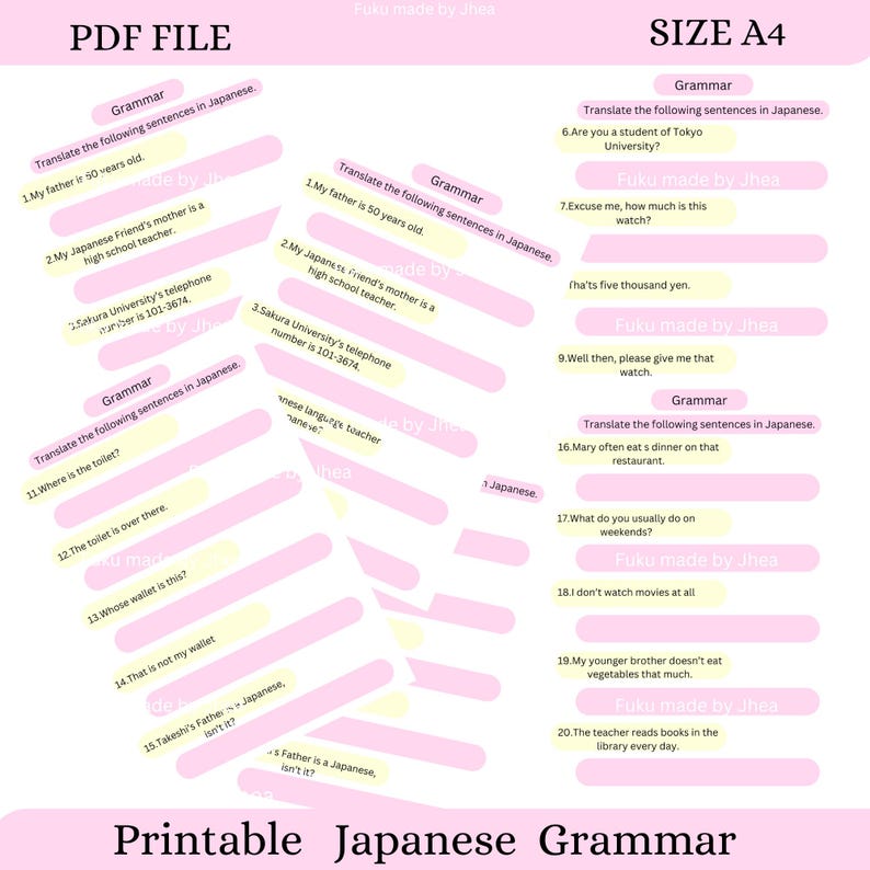 Japanese Grammar, Grammar, Practice Paper, Japanese, Grammar Practice ...