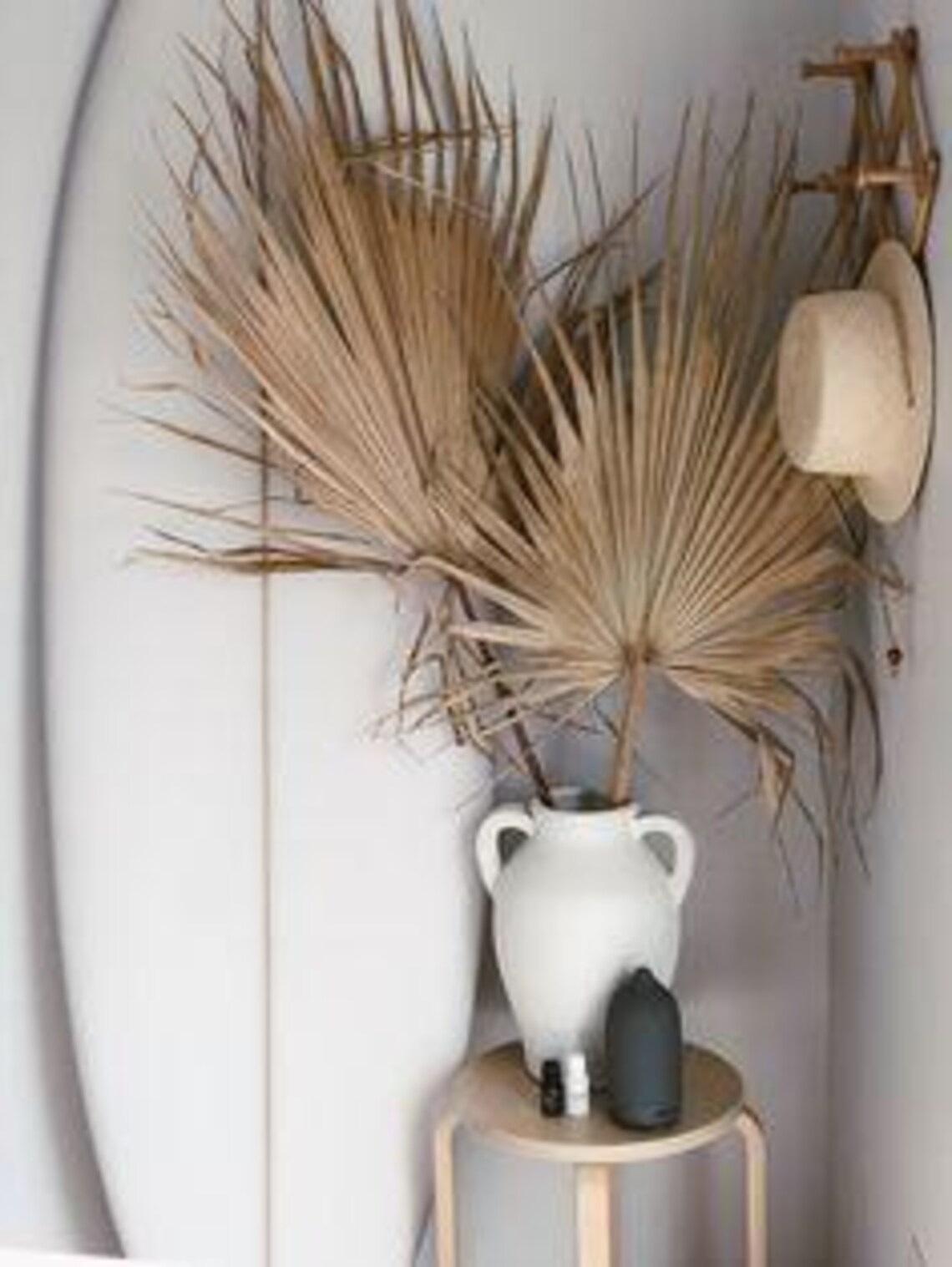 Jumbo Dried Sun Palm Wispy Natural Spades Leaf, Dried Floral Boho Dry Pampas Floral Home Party ...