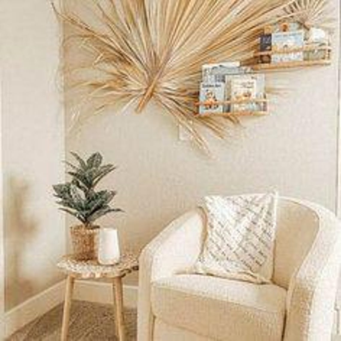Jumbo Dried Sun Palm Wispy Natural Spades Leaf, Dried Floral Boho Dry Pampas Floral Home Party ...