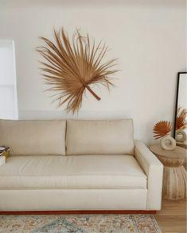 Jumbo Dried Sun Palm Wispy Natural Spades Leaf, Dried Floral Boho Dry Pampas Floral Home Party ...
