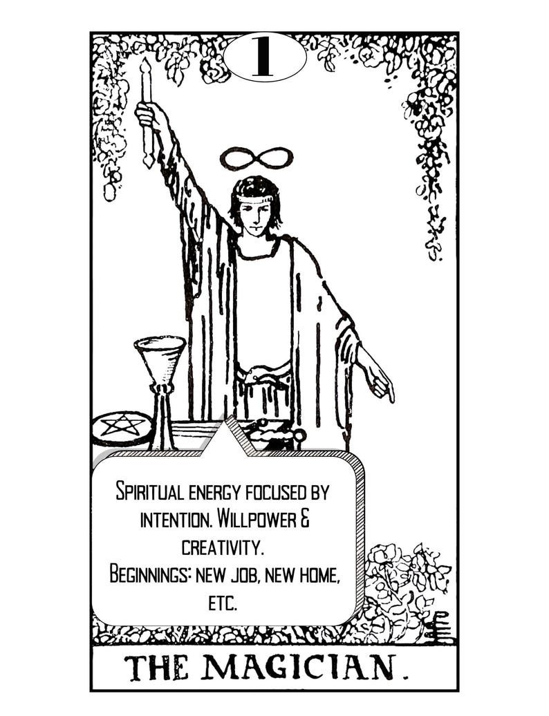Tarot Coloring Pages Rider Waite Deck – Learn Tarot, 78 Printable Cards ...