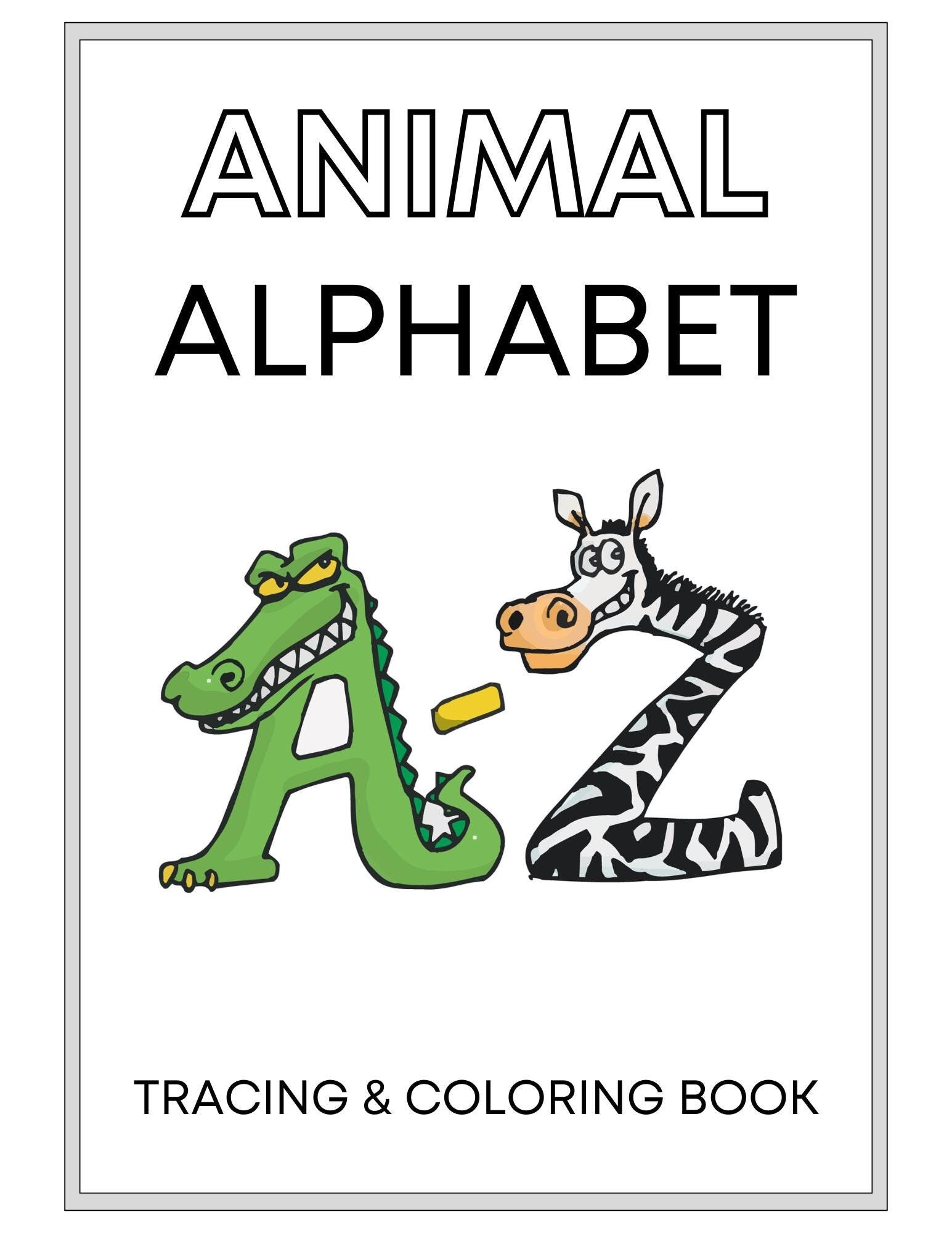 Animal Alphabet Tracing and Coloring Book - Etsy