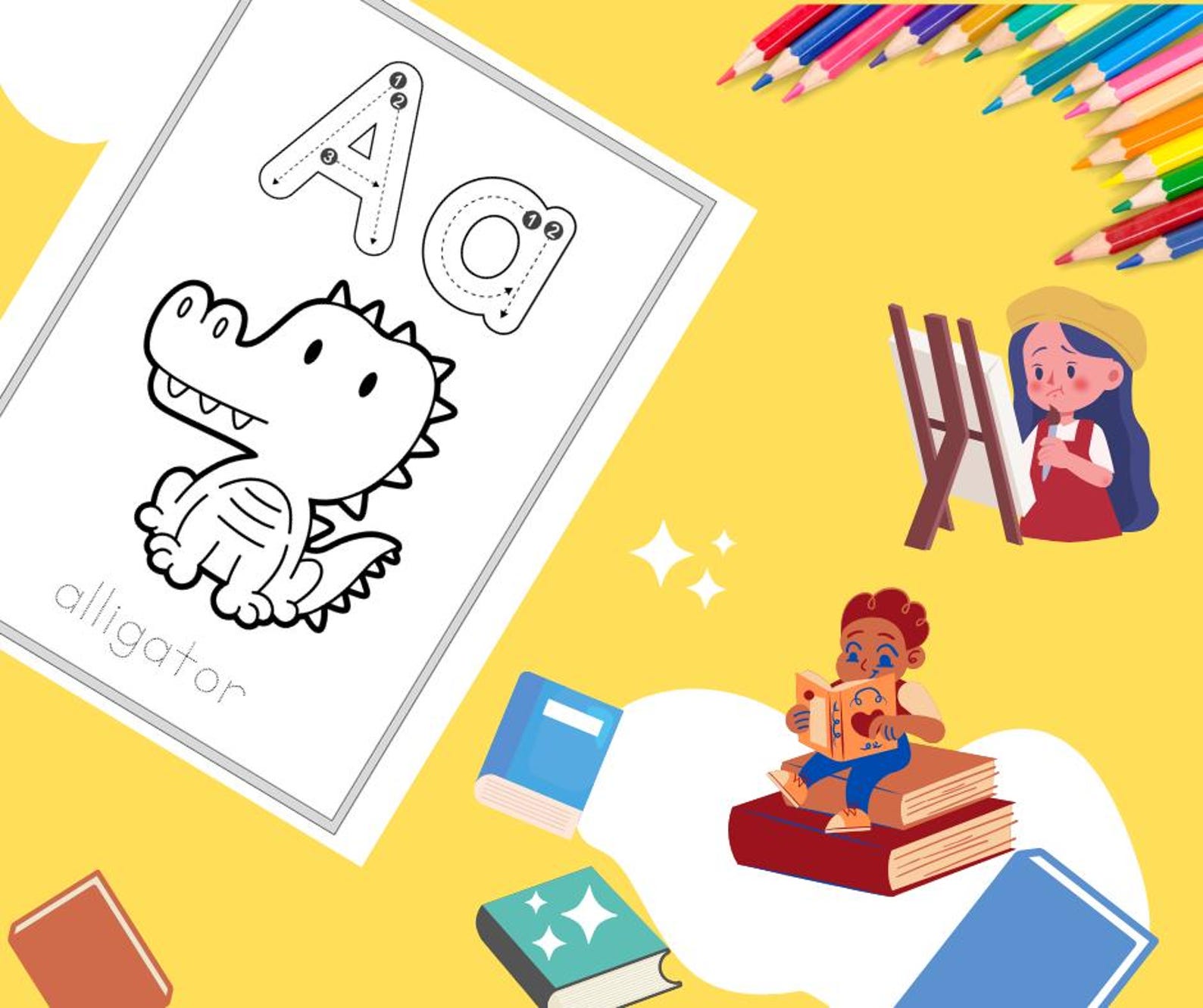 Animal Alphabet Tracing and Coloring Book - Etsy